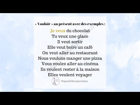 How to say the verb "VOULOIR" (want) in French in the PRESENT tense, with examples! 🇫🇷