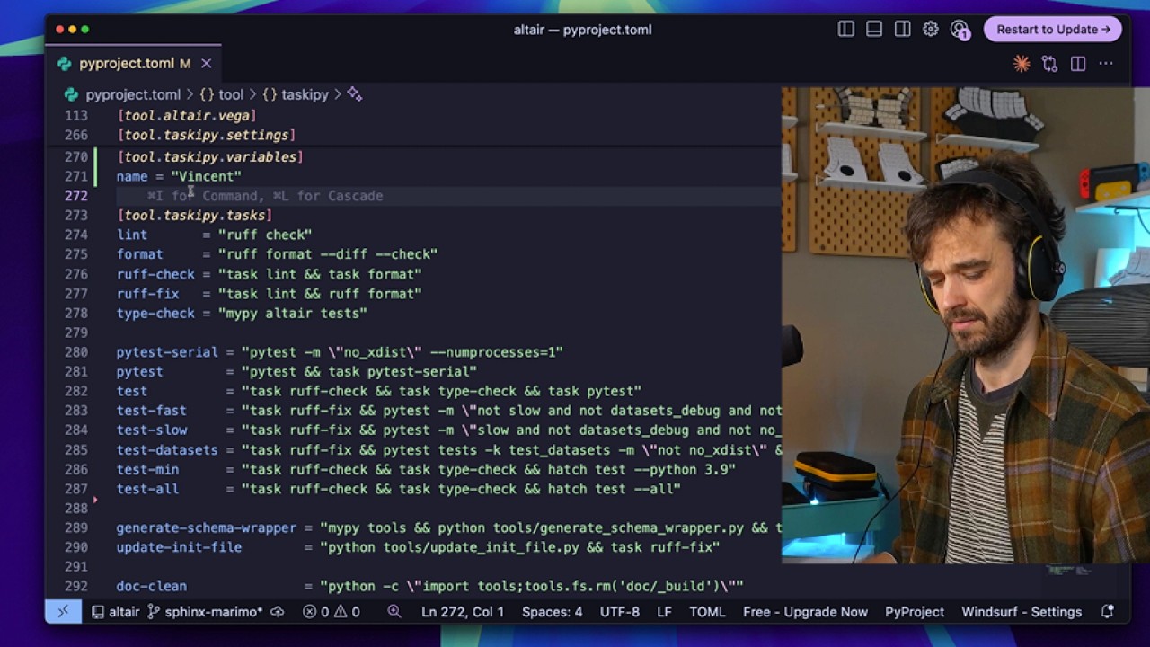 Your pyproject.toml can be a taskrunner too