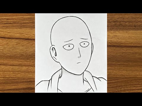 How To Draw Saitama From One Punch Man || Easy drawing ideas for beginners || Easy anime drawing