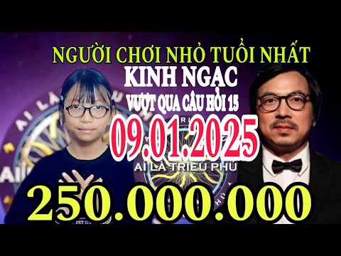 AI LÀ TRIỆU PHÚ MỚI NHẤT. 9/1/2025 Người chơi nhỏ tuổi nhất KINH NGẠC vượt câu 15 - GAME HAY TRÍ TUỆ