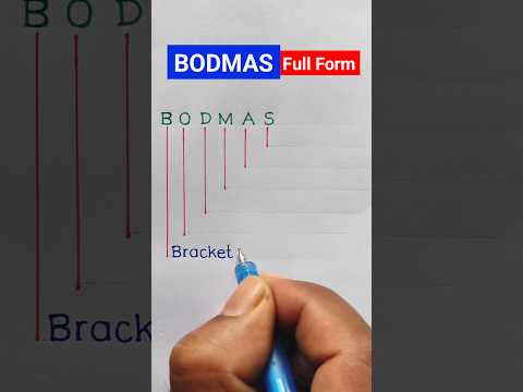 BODMAS Full Form || Full Form of BODMAS #shorts #bodmas