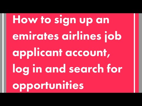 How to sign up an account for Emirates Airlines careers