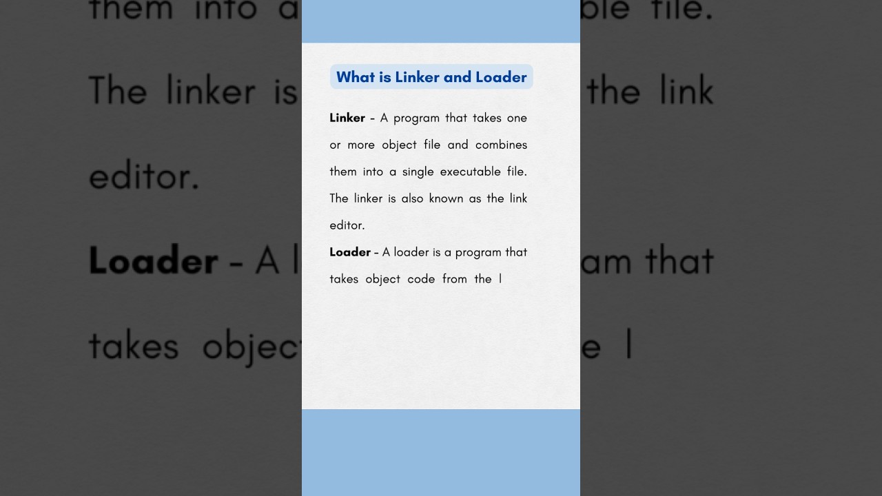 What is Linker and Loader | Computer Fundamentals |