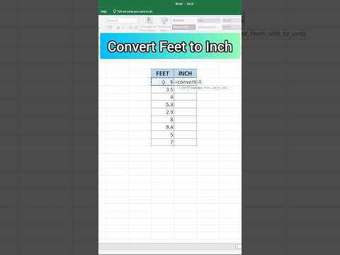 Feet to inch convert in excel | Excel small formula