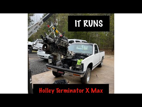 Ls Swapped S10 - FIRST START UP WITH HOLLEY TERMINATOR X MAX (Twin Turbos Coming soon)