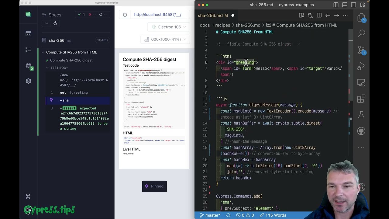 Compute And Compare SHA-256 From HTML