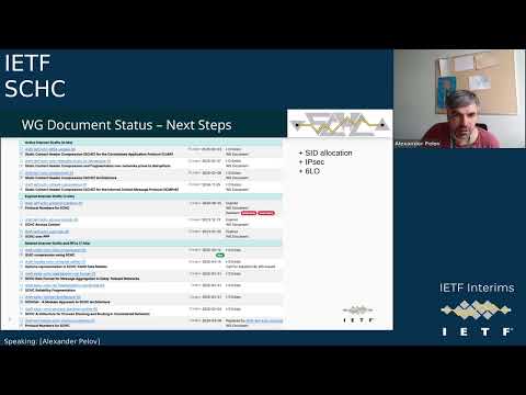 IETF interim: Static Context Header Compression (SCHC) 2025-05-13 14:00