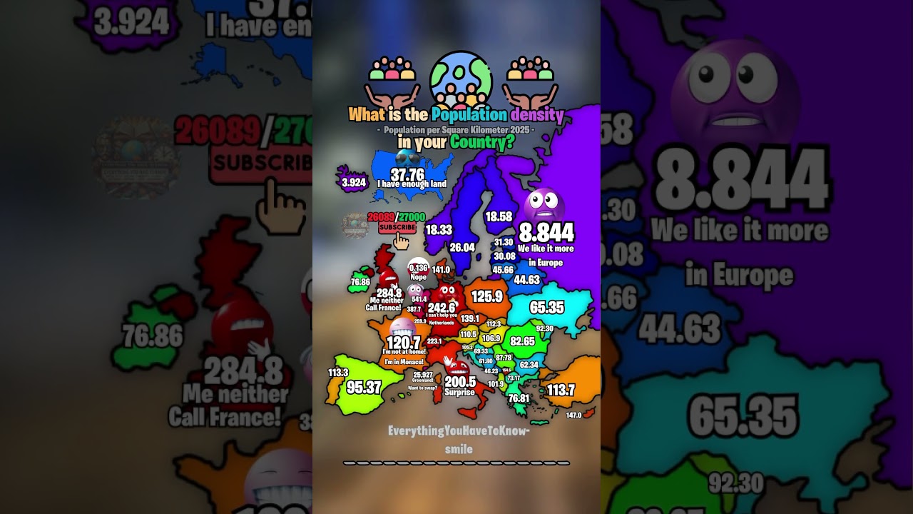 What is the population density in your country? 👨👩 #shorts #map #europe #geography