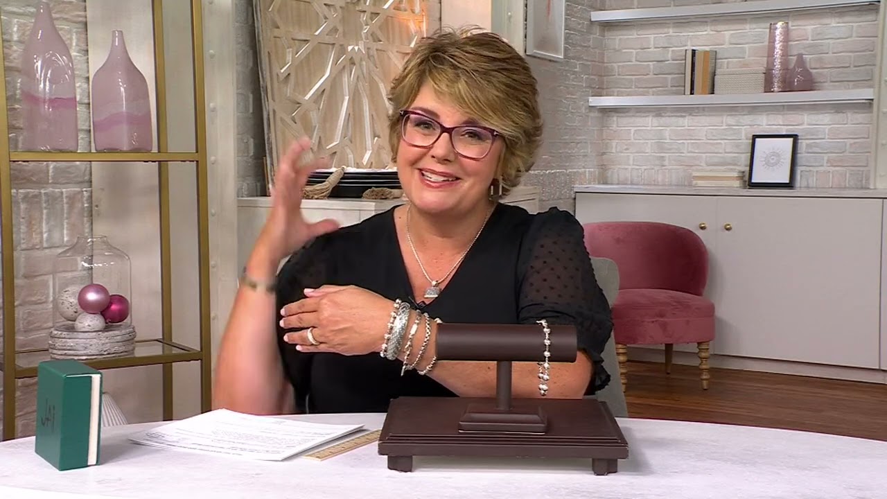 JAI Sterling Silver Hammered Bead 2.7mm Box Chain Bracelet on QVC