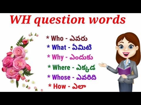 WH question words / question words in English/ wh family / wh question words.