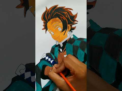 how to draw tanjiro #shorts #drawing #animedrawing #tanjiro #demonslayer #anime