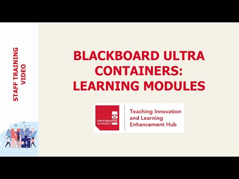 Blackboard Ultra Containers: Learning Modules