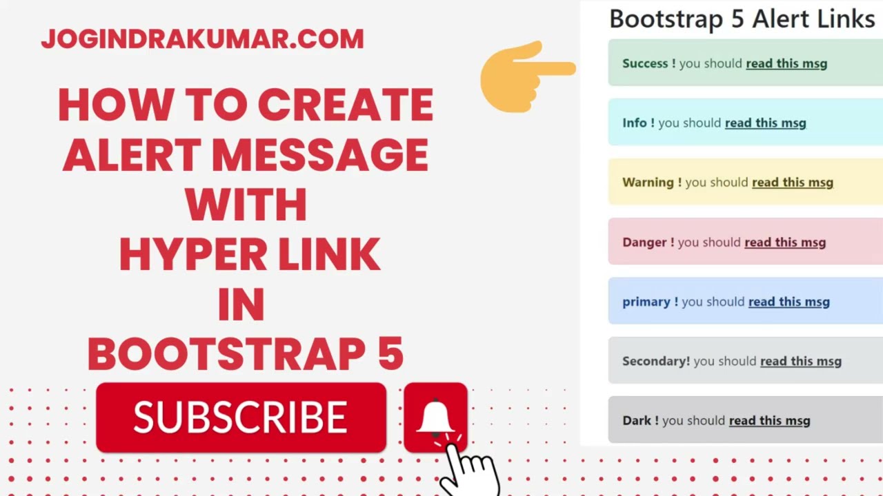 How to create alert message with hyperlink in bootstrap 5 #html #css #bootstrap #alert #hyperlinks
