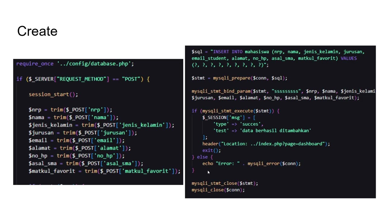 Membuat Database mahasiswa Simple | Video Laporan Praktikum Pemrograman Web