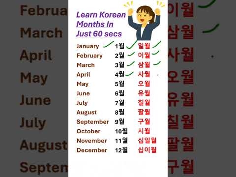 Learn Korean Months in Just 60 seconds! (In Hindi) #koreanlanguage #koreanforbeginners #koreanshorts