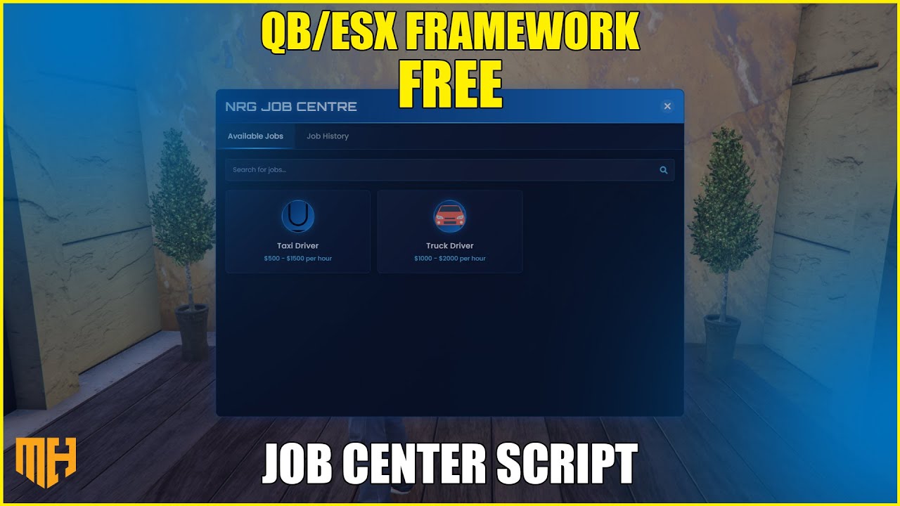 [QBCore/ESX] Free Job Center | Best Five Job Center Script | MR HRIDOY