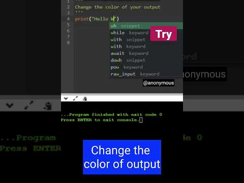 Can you change the text color?| Python Script| Change script output color #shorts #ashortaday #viral