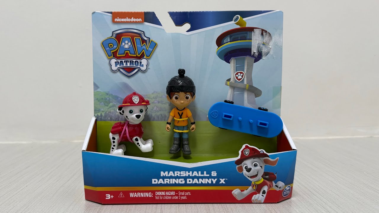 [ASMR] UNBOXING PAW PATROL MARSHALL FEATURING DARING DANNY X ACTION FIGURES!! 🛹❌