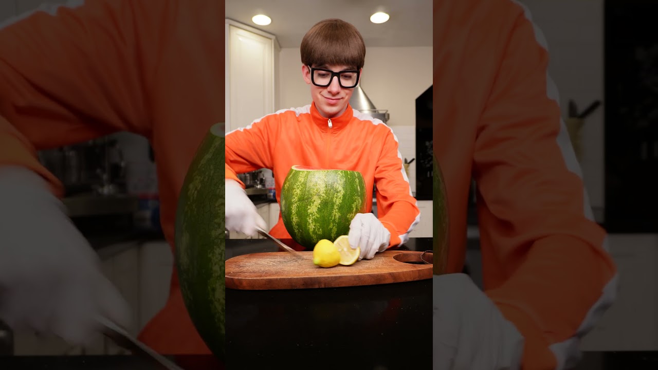 Making watermelon sorbet