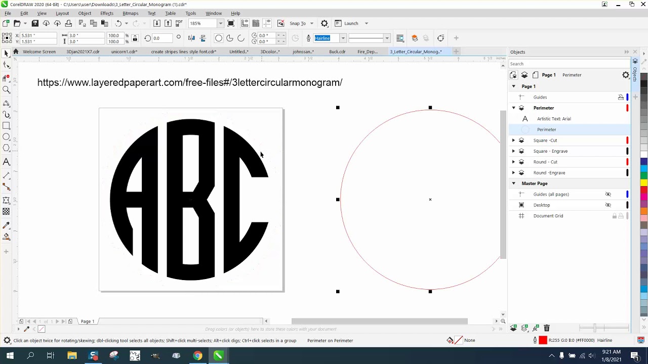 Corel Draw Tips & Tricks Monogram Font WOW