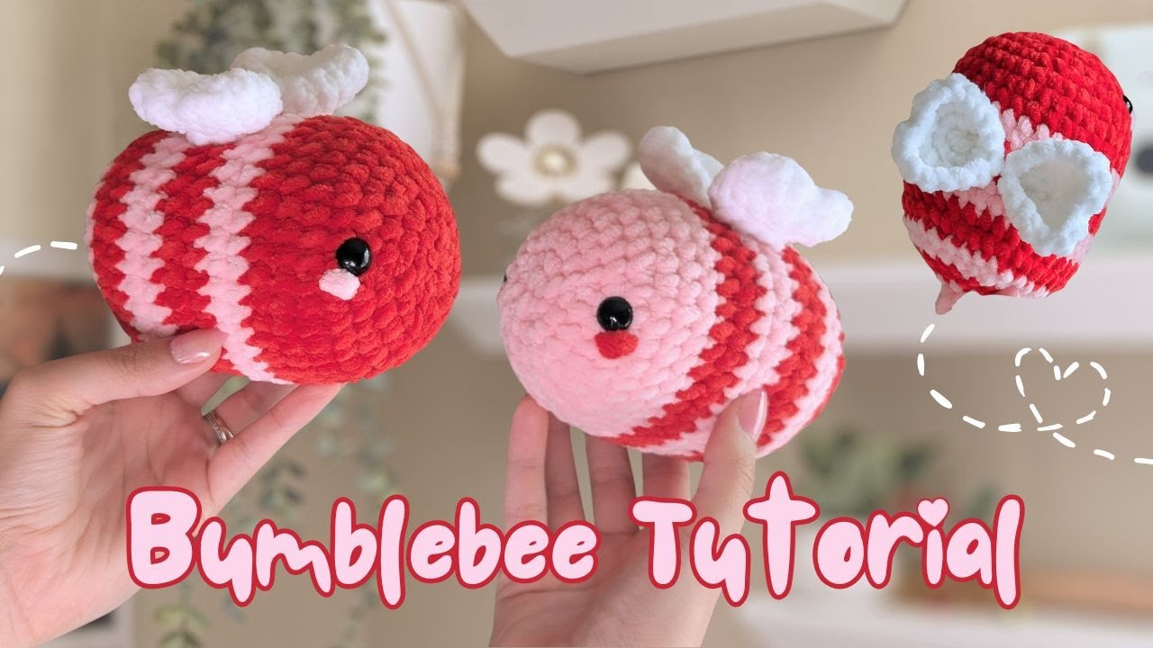 Crochet Valentine's Bumblebee Tutorial | Advanced Beginner Friendly | FREE Amigurumi Pattern