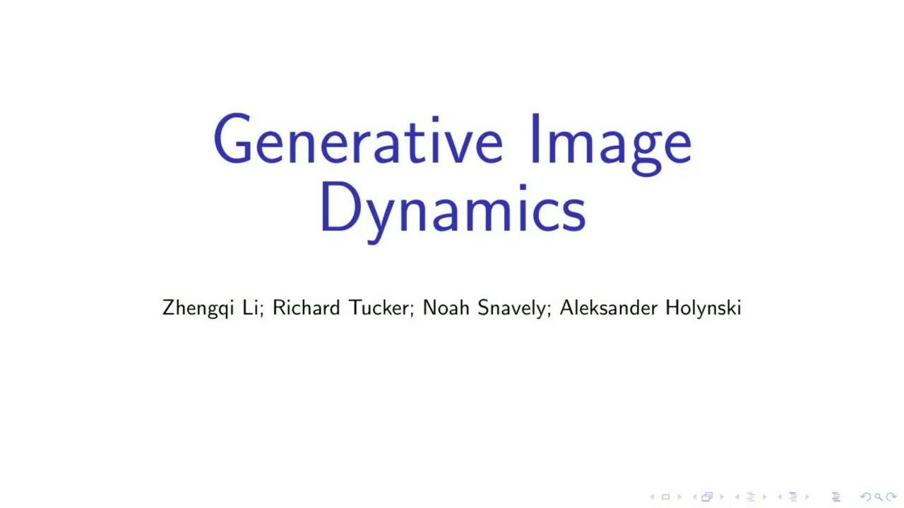 [CVPR 24 Best Paper] Generative Image Dynamics