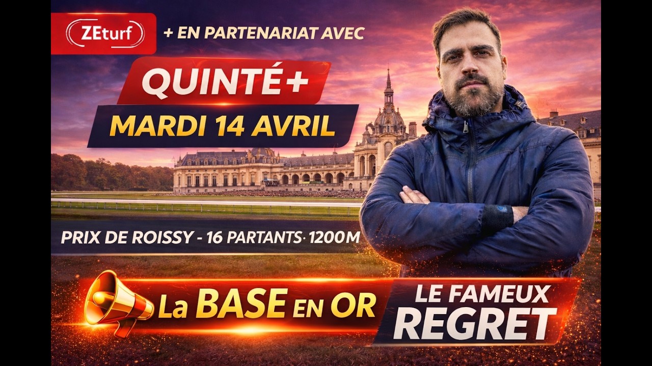 🐎Quinté + du 14 avril chantilly prix de Poissy : CETTE BASE EN OR PEUT TOUT ECLATER + LE REGRET