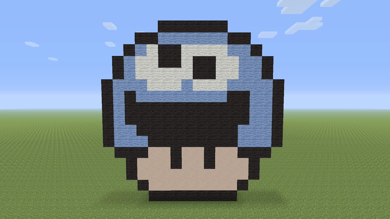 Minecraft Pixel Art - Cookie Monster Mushroom