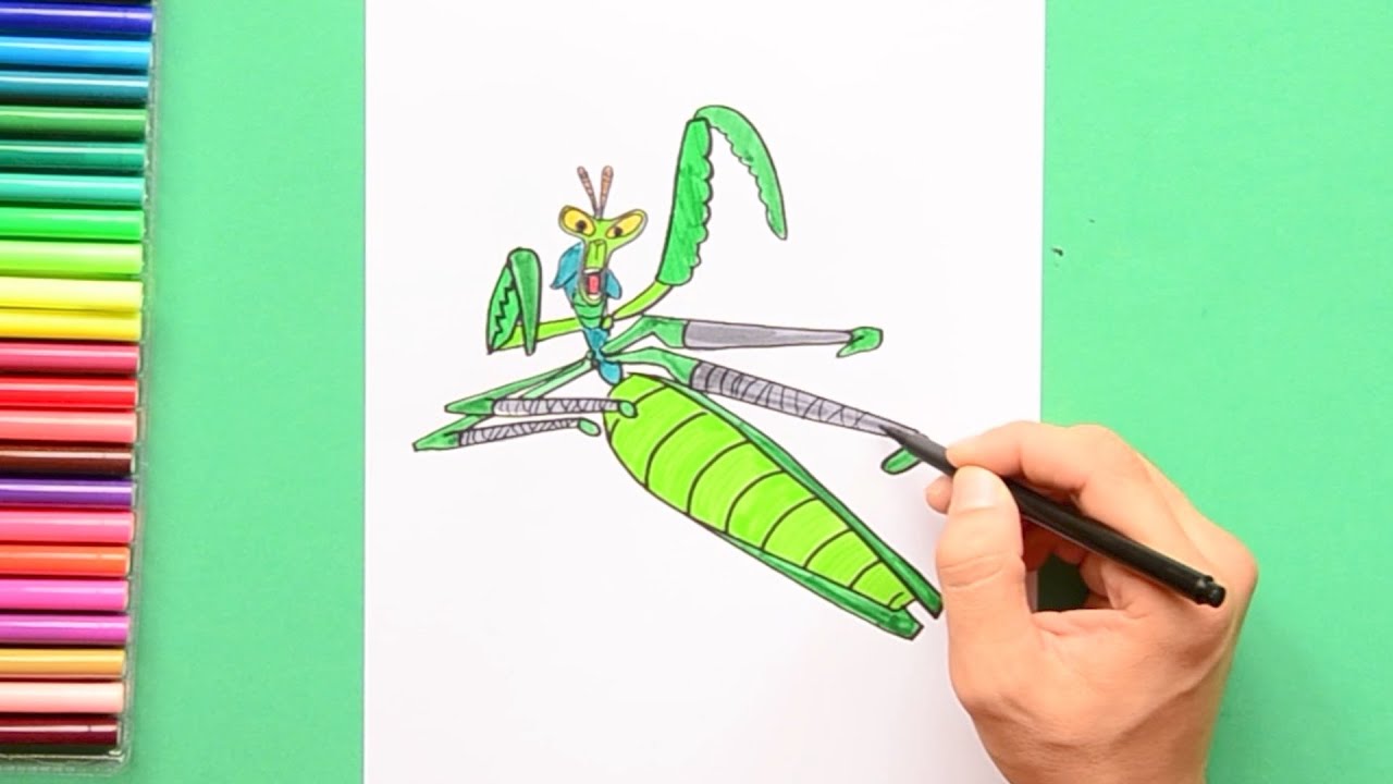 How to draw Master Mantis from Kung Fu Panda