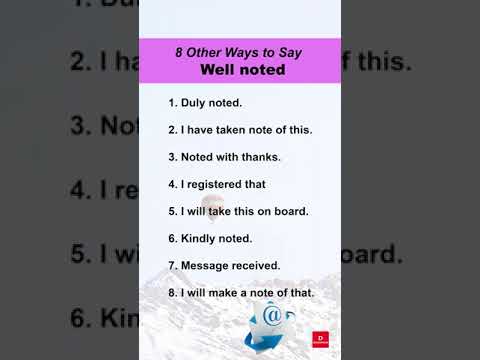 8 Other Ways to Say "Well noted” #shorts