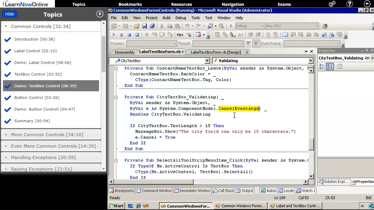VB - Demo - TextBox Control