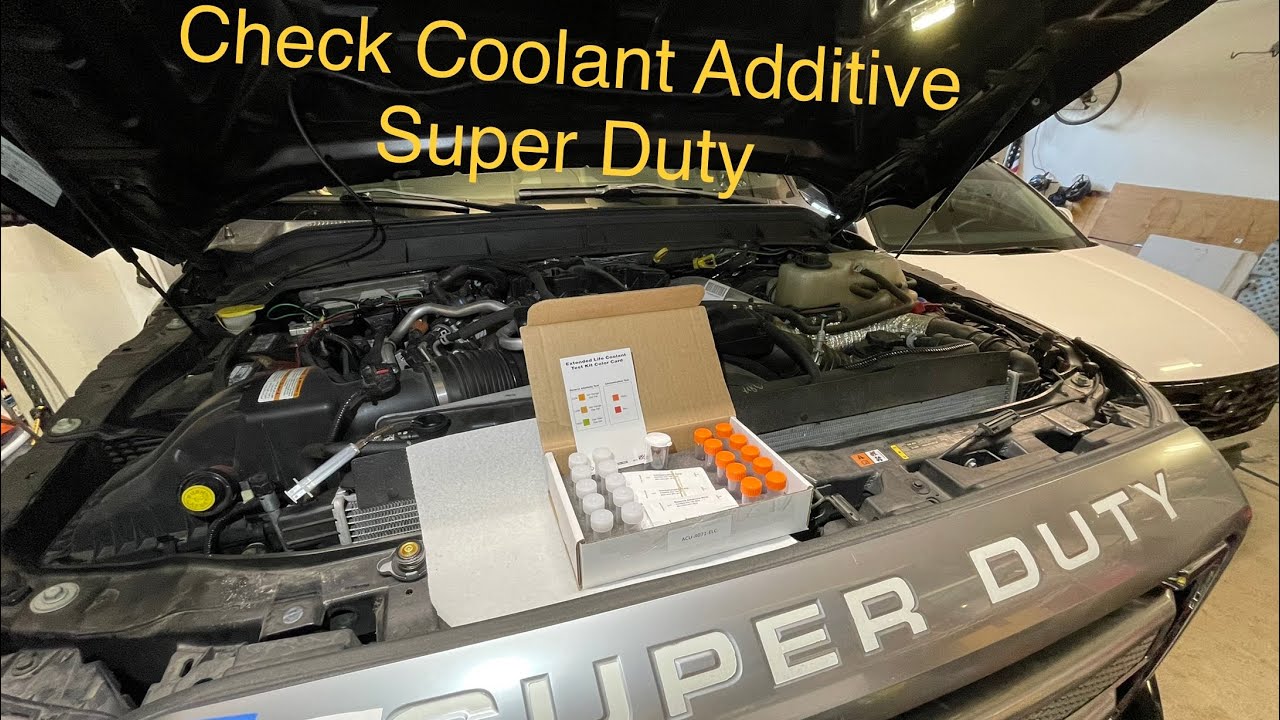 Ford Super Duty Check Coolant Additive & How to test it. (F250, F350). Test strip kit.