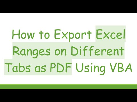 How to Export Excel Ranges on Different Tabs as PDF Using VBA