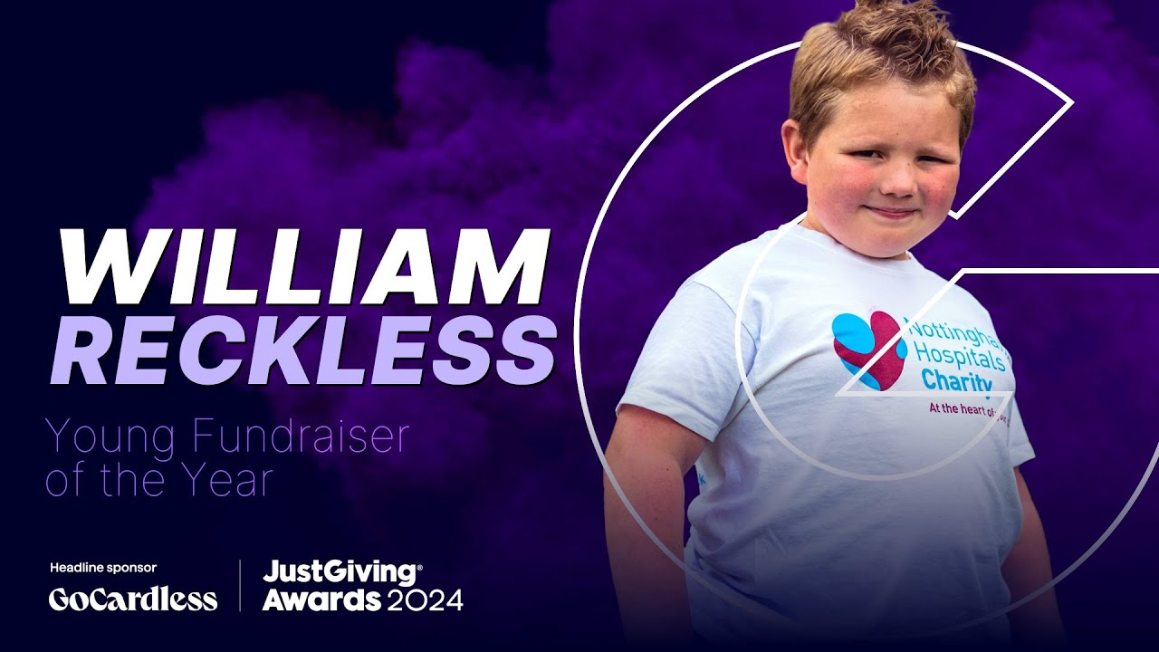 William Reckless - Winner of Young Fundraiser of the Year | 2024 GoCardless JustGiving Awards