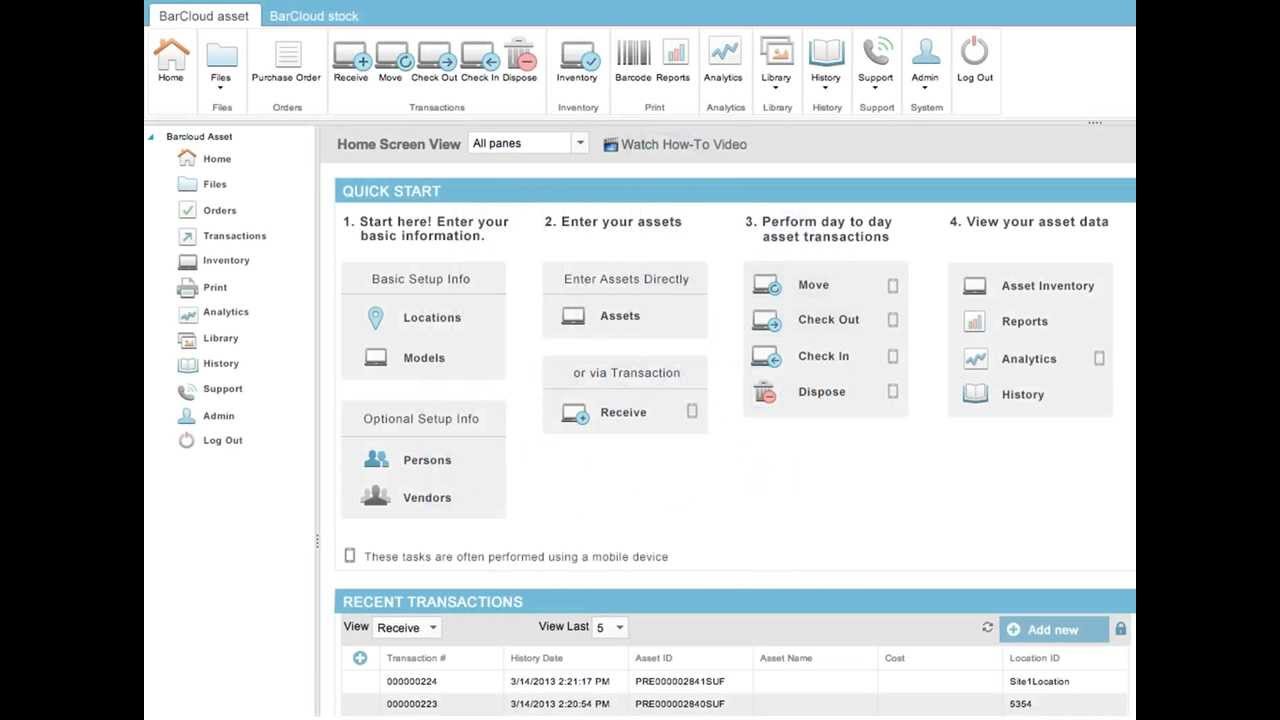 Online Inventory management and asset tracking system Quick Start Guide for BarCloud