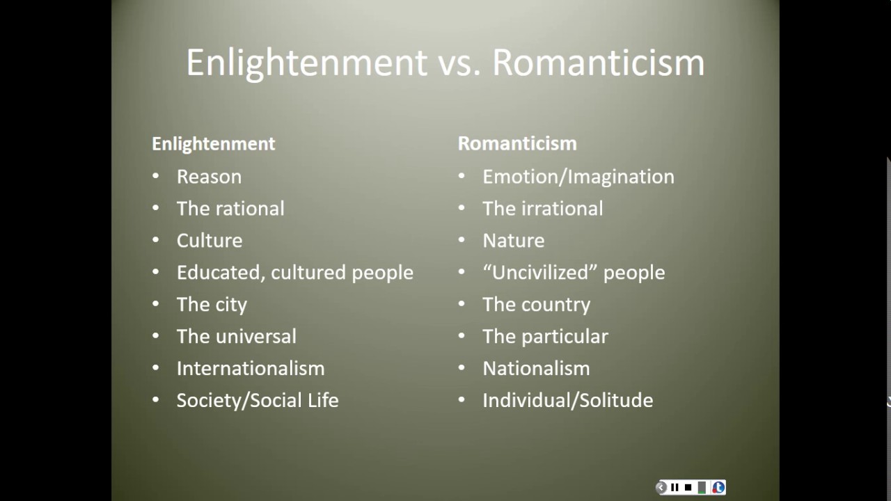 Enlightenment to Romanticism