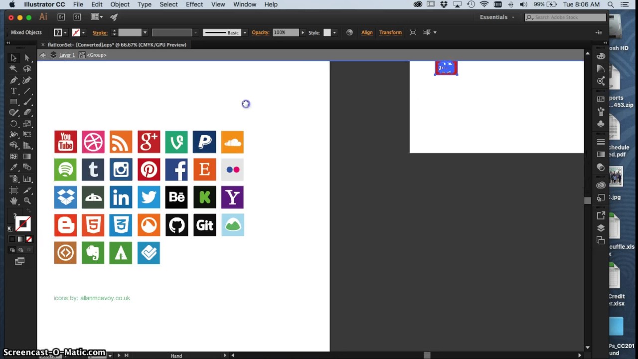 Flat icon vectors intro in Illustrator