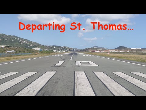 Taking off from Cyril E. King Airport in St. Thomas, USVI