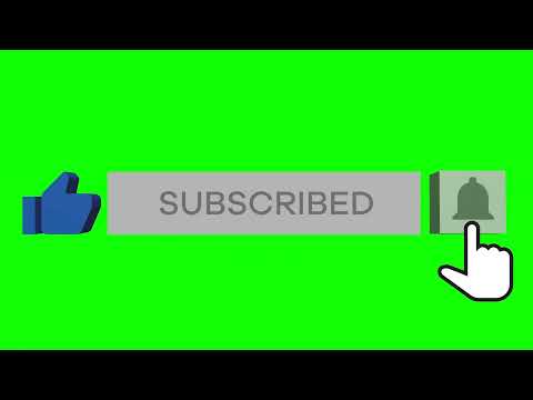 GREEN SCREEN SUBSCRIBE BUTTON 3D | SUBSCRIBE, LIKE, NOTIFICATION BELL | CHROMA KEY