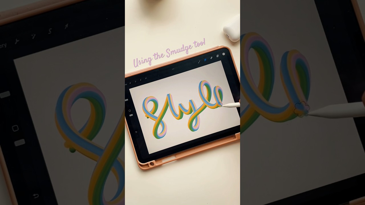 How to create a colourful 3D brush with Procreate | Procreate smudge tool | Procreate tutorial