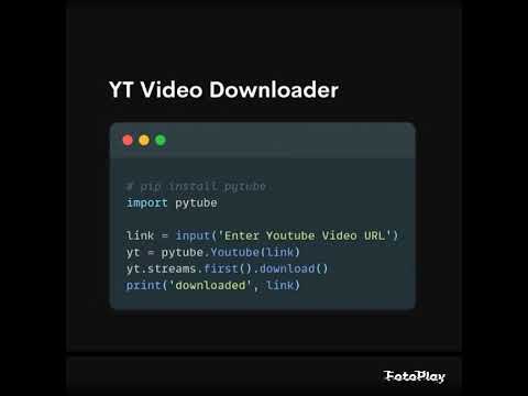 YouTube downloader using PYTHON #python #pythoncode #pythonprogramming #machinelearning #bchain