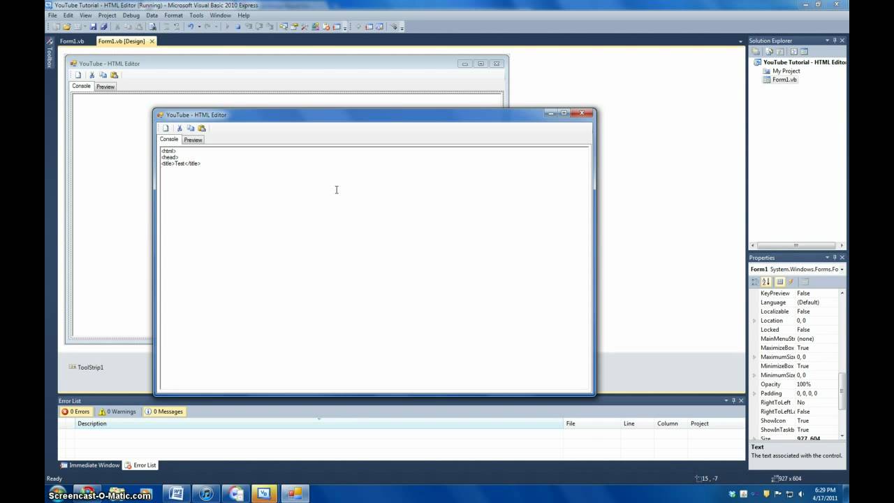 Visual Basic 2008/2010 - How to make an HTML Editor