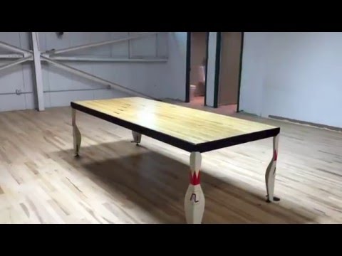 Reclaimed Bowling Alley Table
