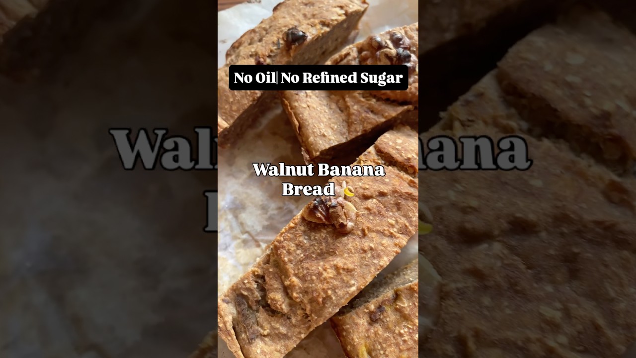 Walnut Banana Bread 🍌#vegan#plantbasedcooking#recipe #bananabread #veganbaking#plantbased#food