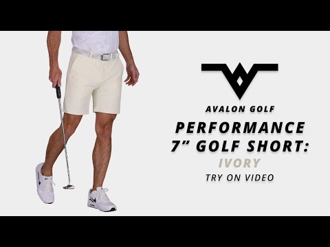 7 Inch Inseam Golf Shorts in Ivory | Avalon Golf Co