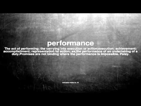 What does performance mean