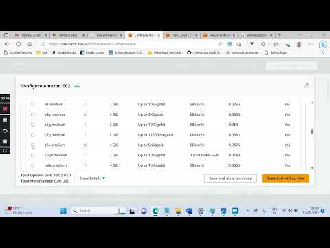 AWS Cost Calculator for EC2 Session1