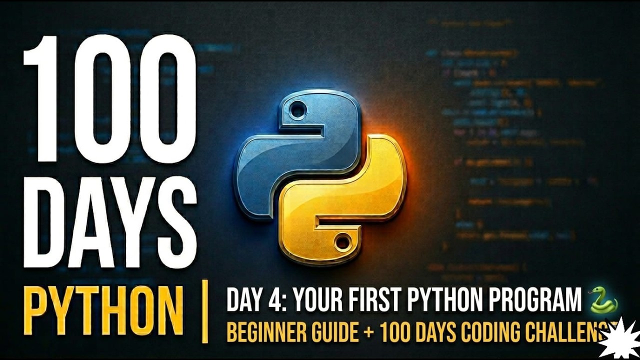 Build Your First Python Program 🐍 | Beginner Guide + 100 Days Coding Challenge