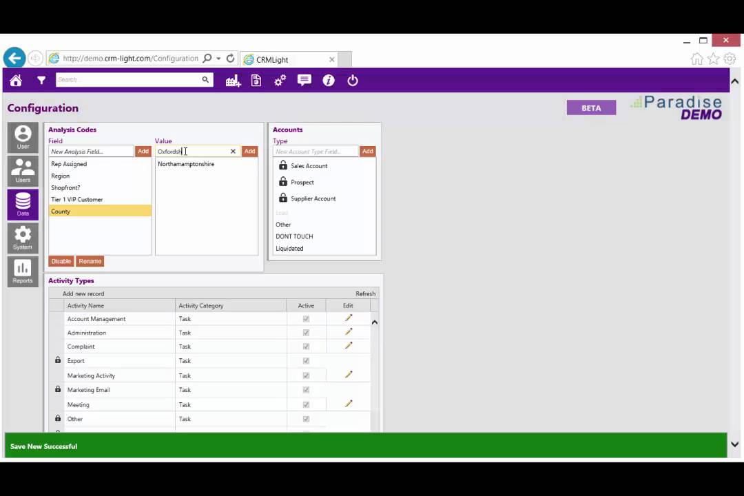 CRM LIght Configuration