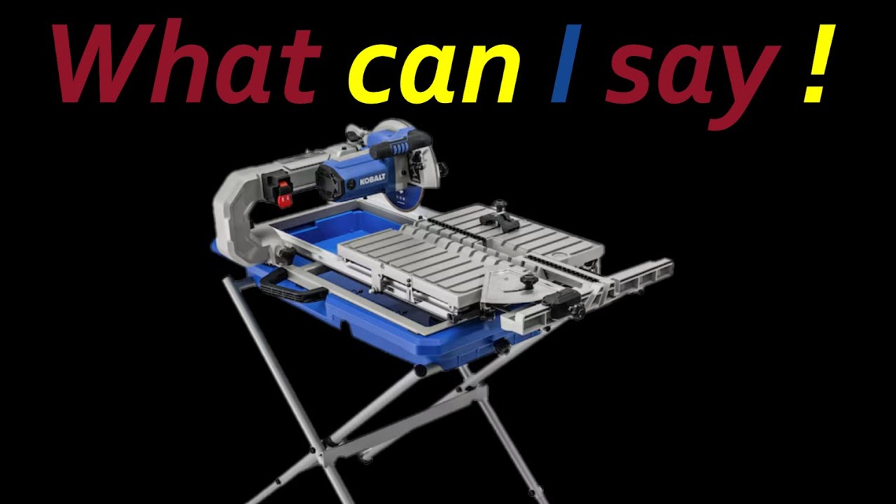 Kobalt wet saw from Lowe's - My experience and assembly